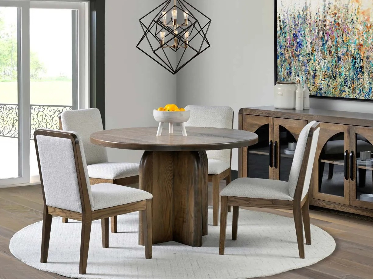 Durham Single Pedestal 5pc Set Dining Set | Amish Solid Wood – Quality ...