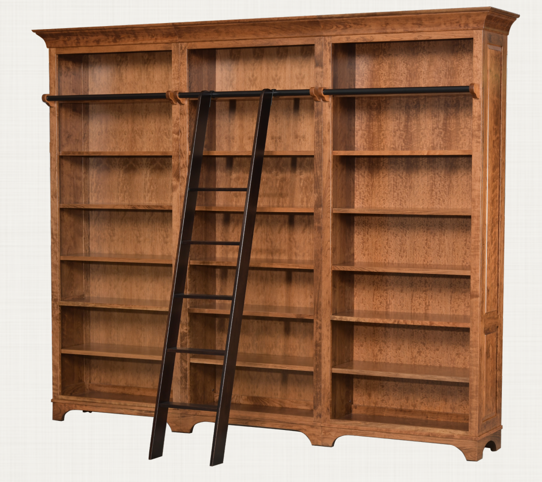 QW Amish Finley 3pc Library w/ Ladder – Quality Woods Furniture