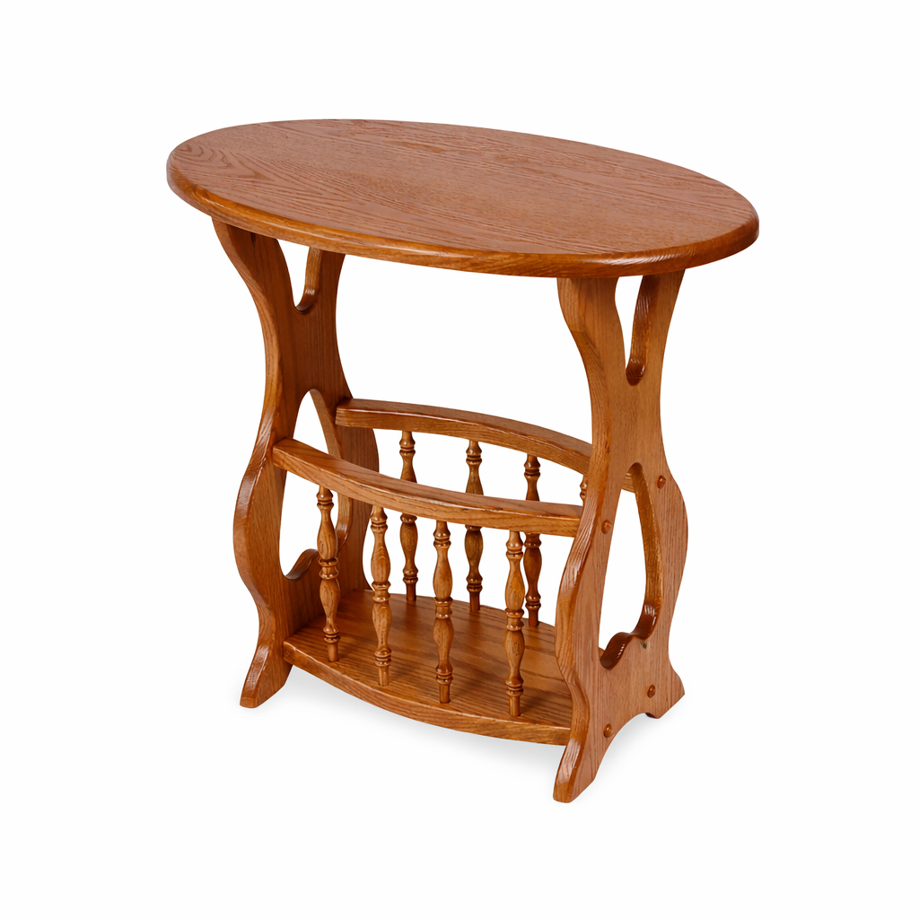 QW Amish Traditional Oval Magazine End Table – Quality Woods Furniture