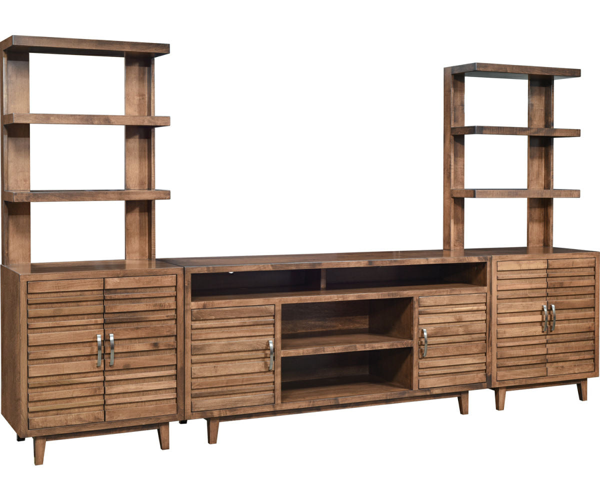 QW Amish Barrymore Entertainment w Optional Side Piers Quality Woods Furniture