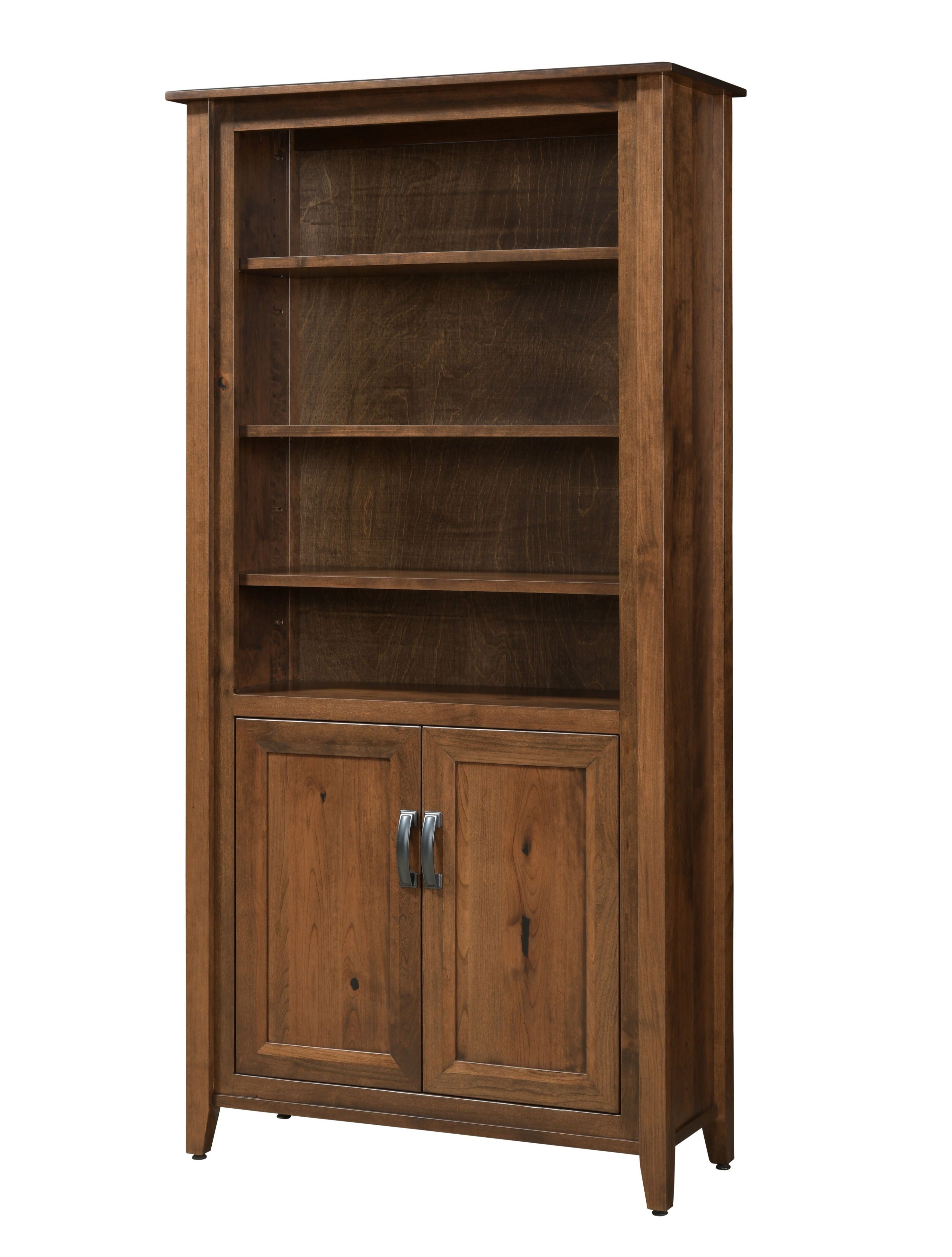 QW Amish Ventura Bookcase w/ Doors 36"x72" – Quality Woods Furniture