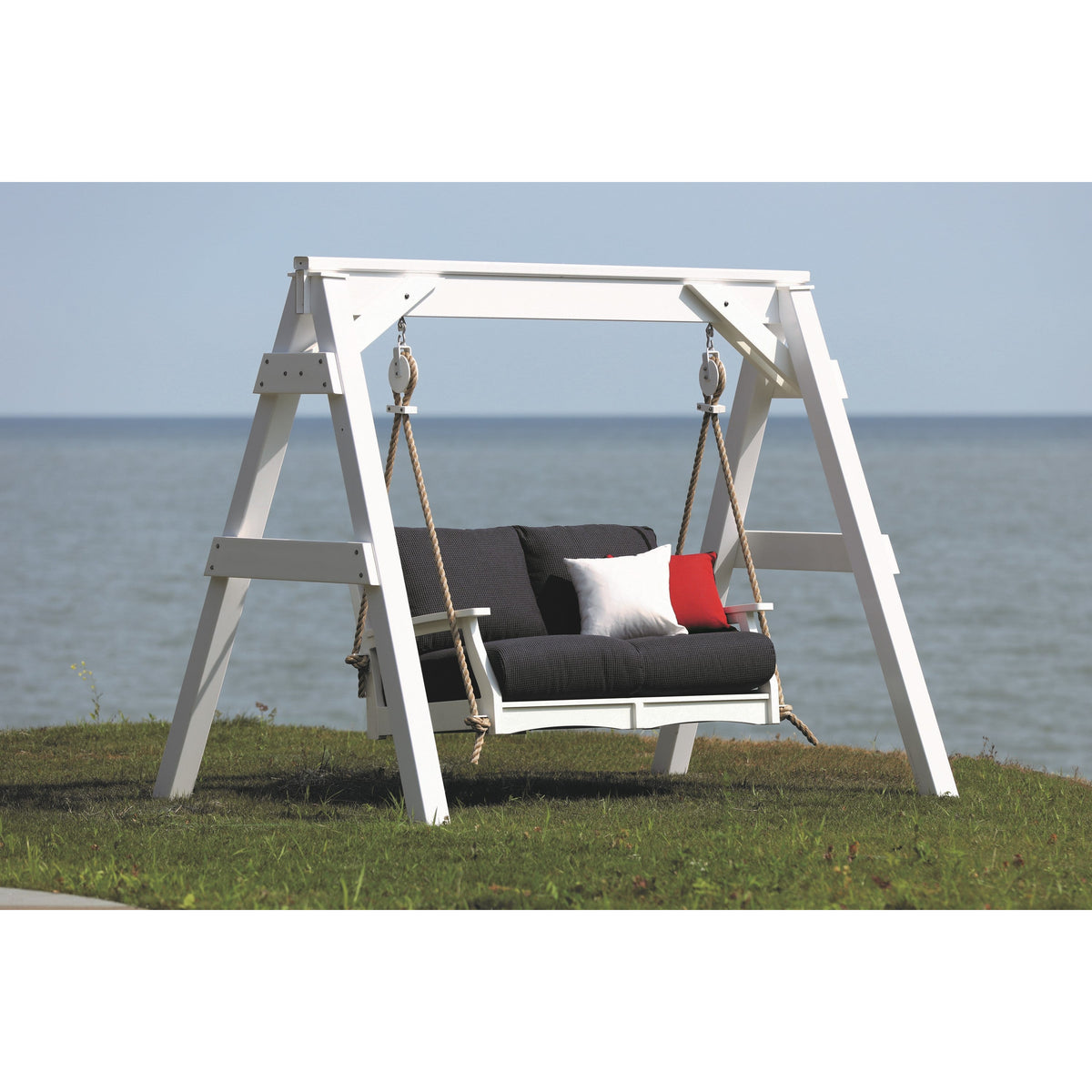 Vinyl Swing Arbor with Classic Terrace Swing – Quality Woods Furniture