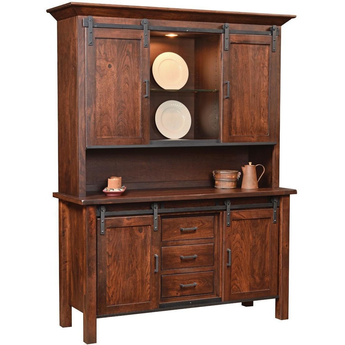 Barn door china cabinet store