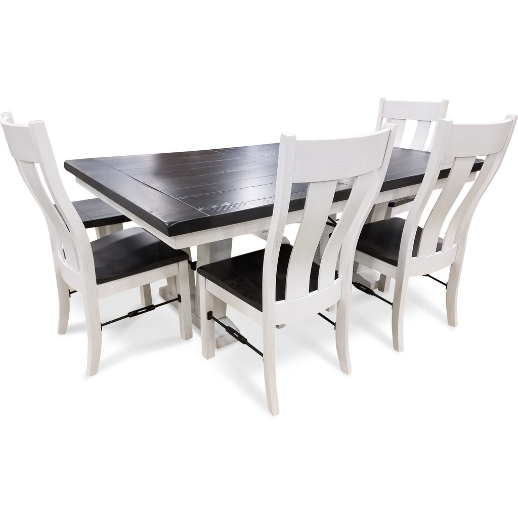 QW Amish Bayfield Plank Rustic 6pc Dining Set – Quality Woods Furniture