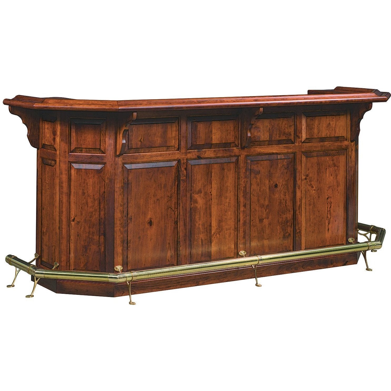 QW Amish Canted 100" Raised Panel Bar – Quality Woods Furniture