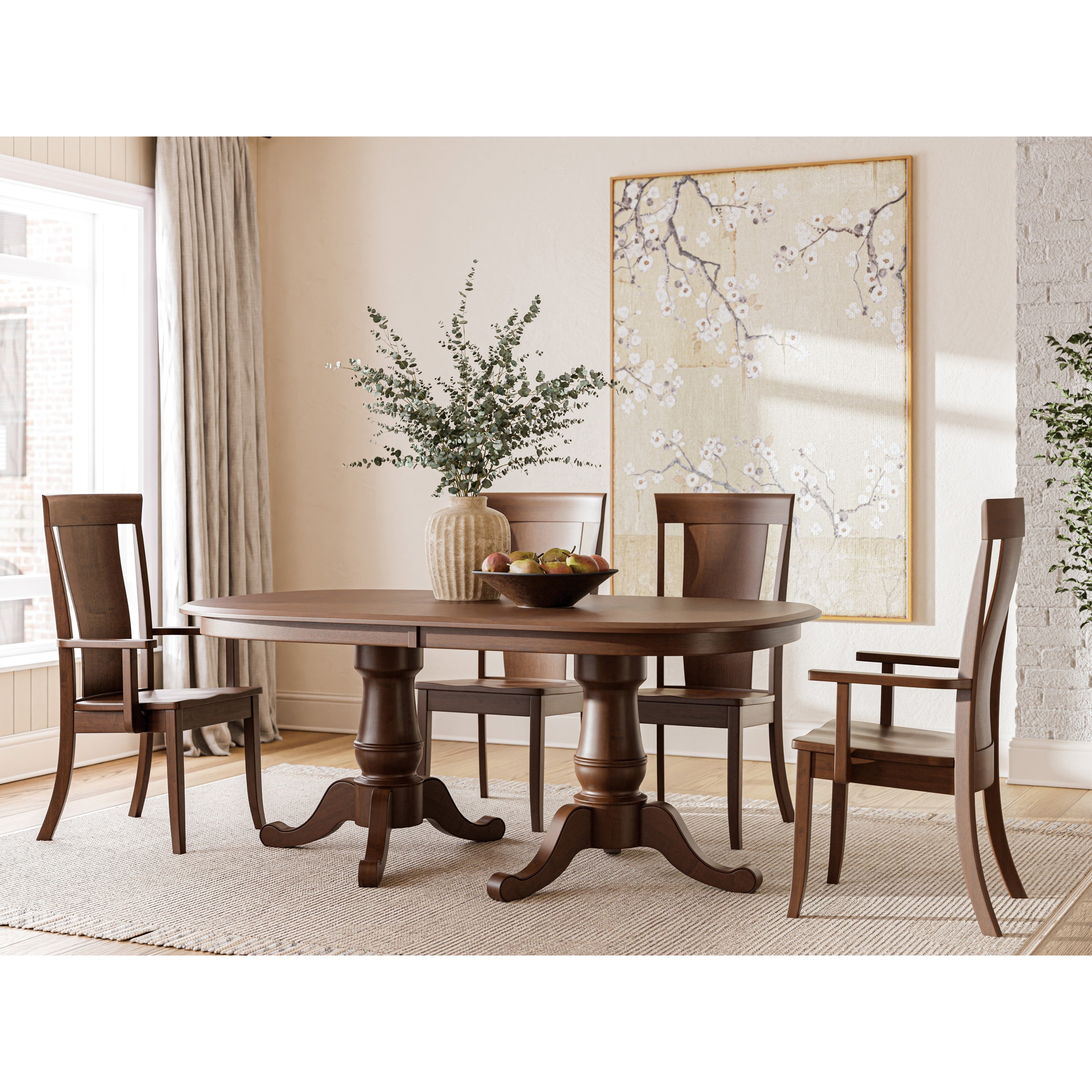 Amish double pedestal dining table store