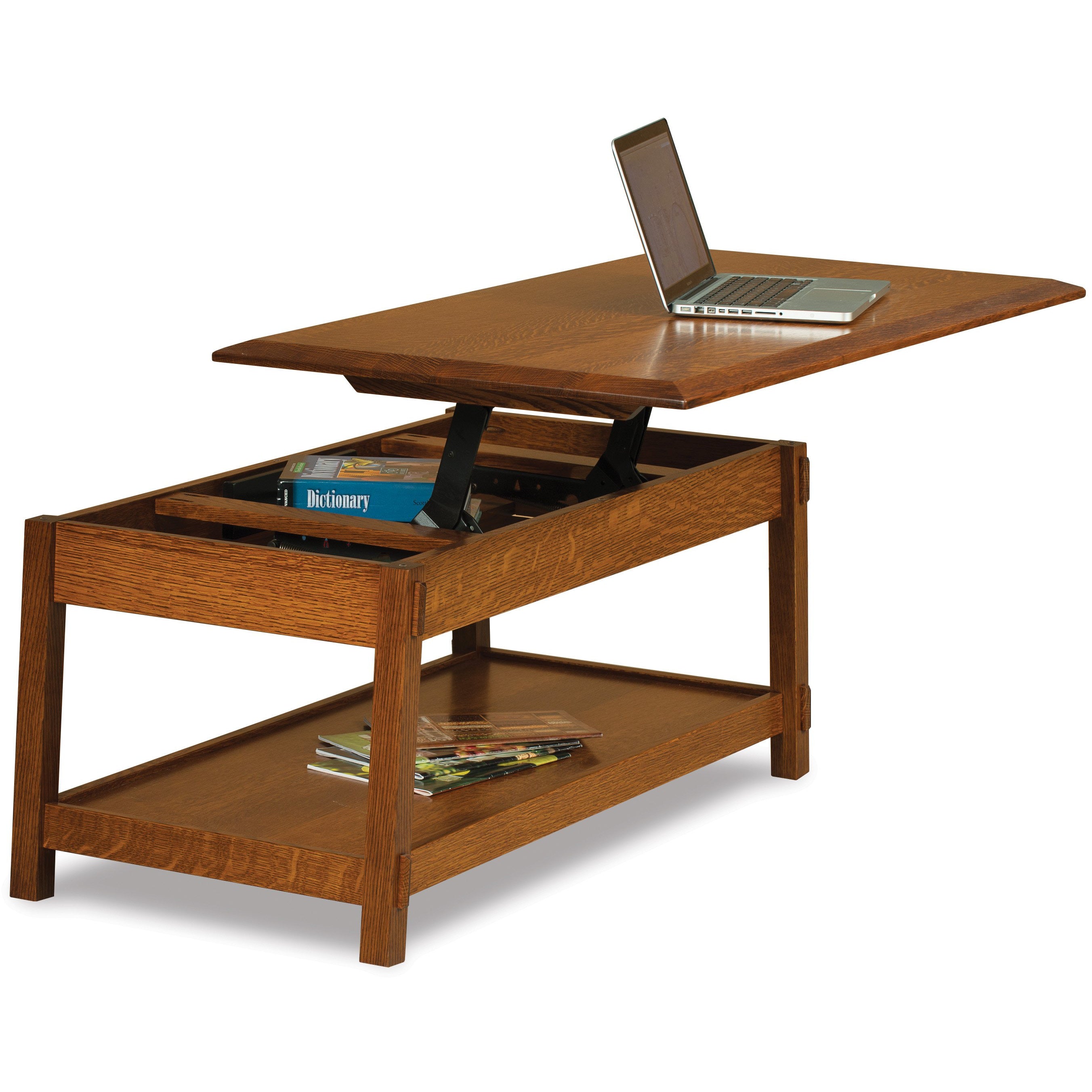 QW Amish Colbran Open Coffee Table w/ Optional Lift Top – Quality Woods ...