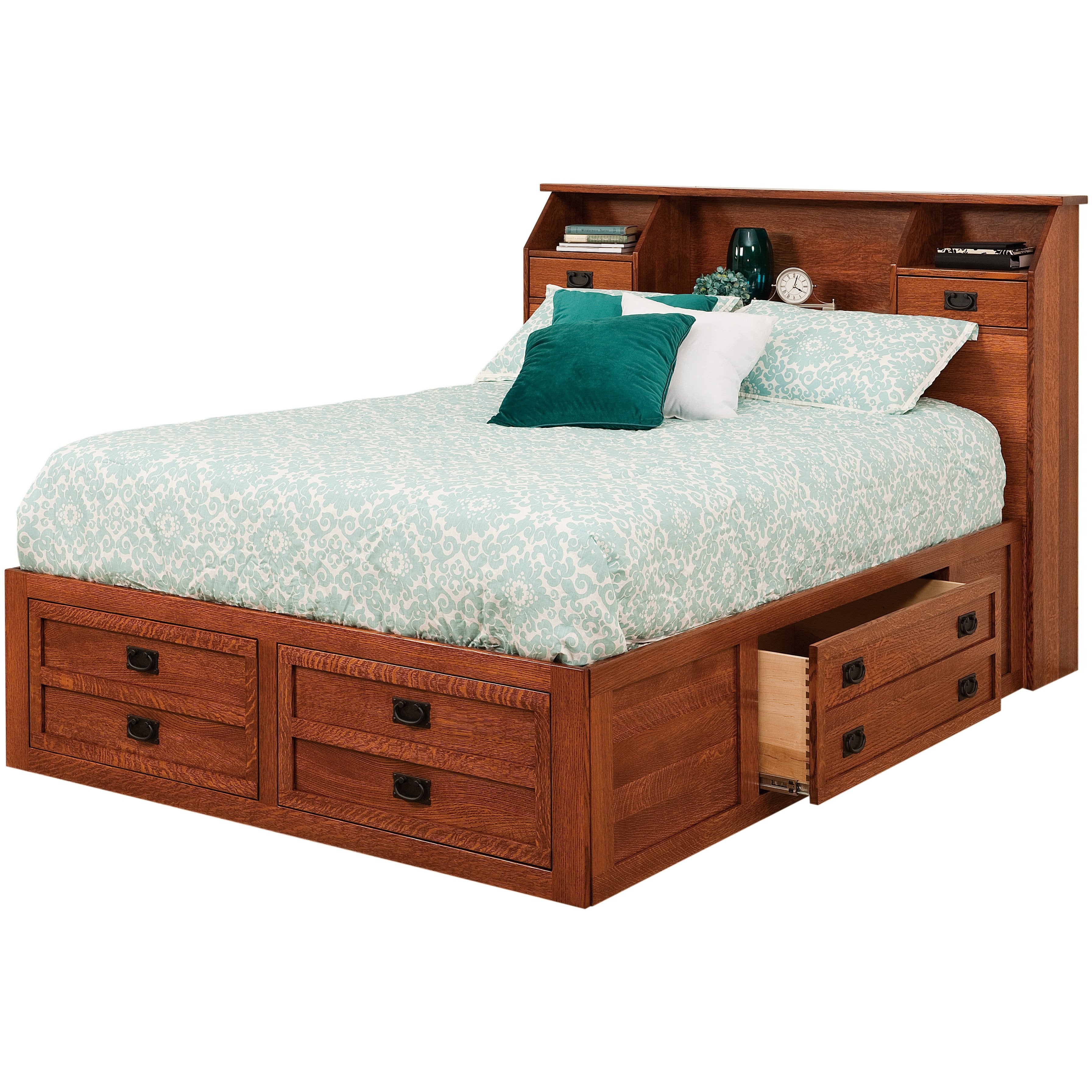 Amish platform bed with storage store