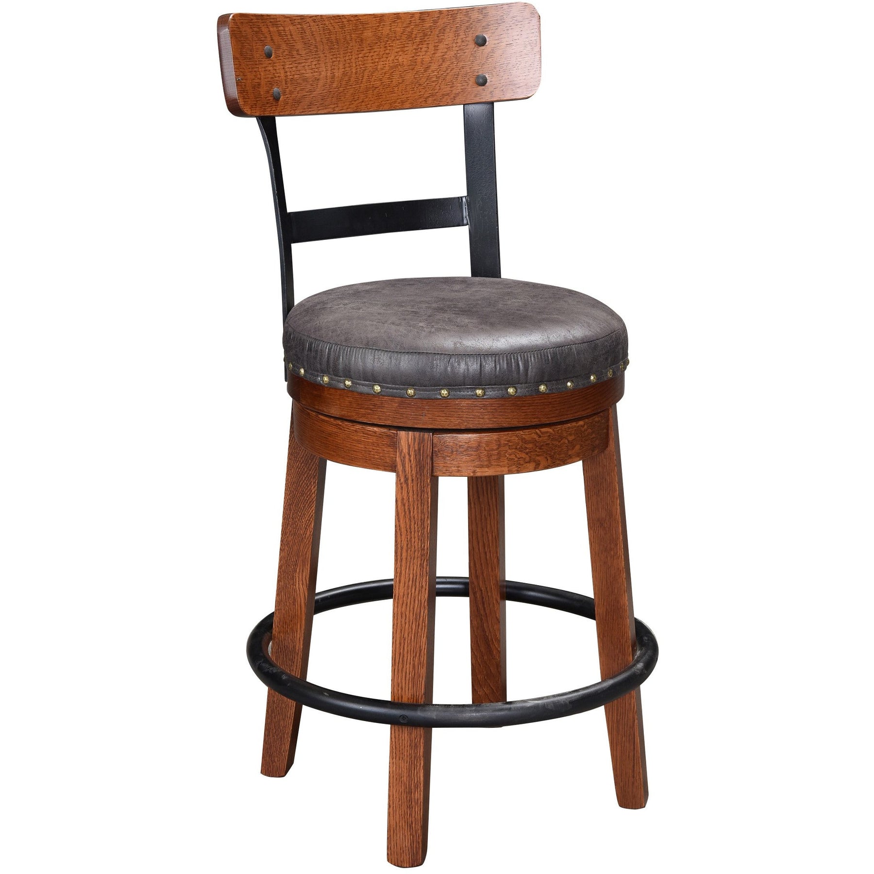 QW Amish Kelso Swivel Stool w/ Back – Quality Woods Furniture