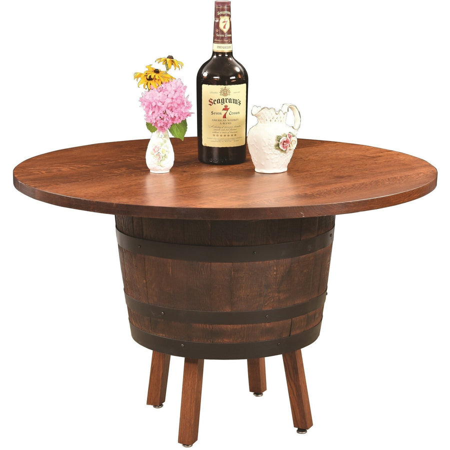 Whiskey 1/2 Barrel Table Set - QSWO Dining Set | Amish Solid Wood ...